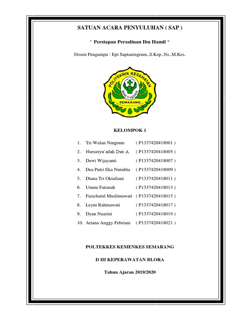 Sap Bu Epi Intranatal | PDF