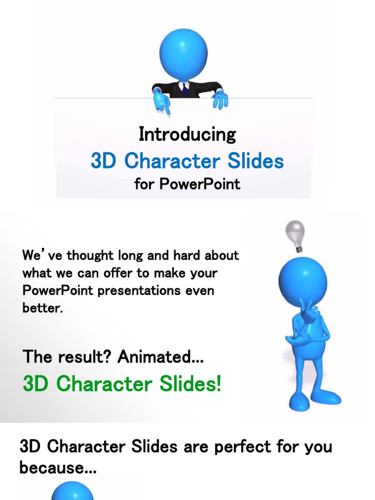 CrystalGraphics 3D Charac 3674482.ppsx | PDF | Games & Activities