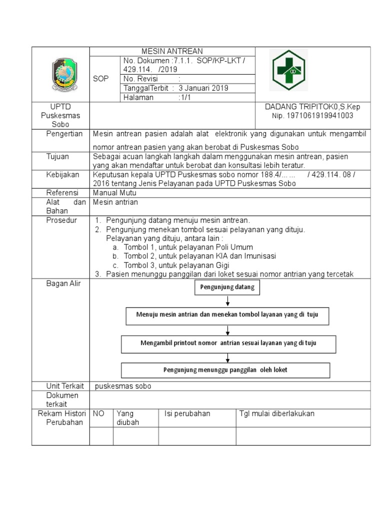 Sop Mesin Antrian | PDF