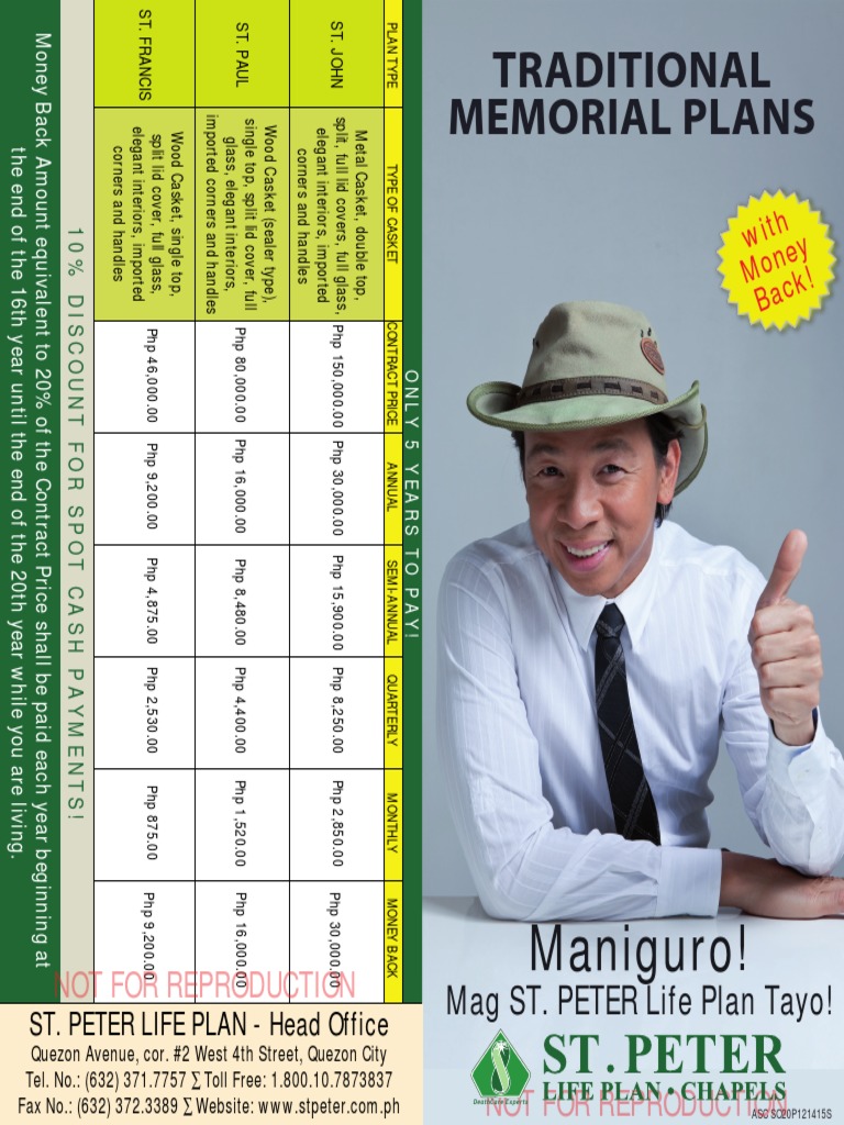 ST Peter Traditional Life Plans With MoneyBack | PDF | Financial ...