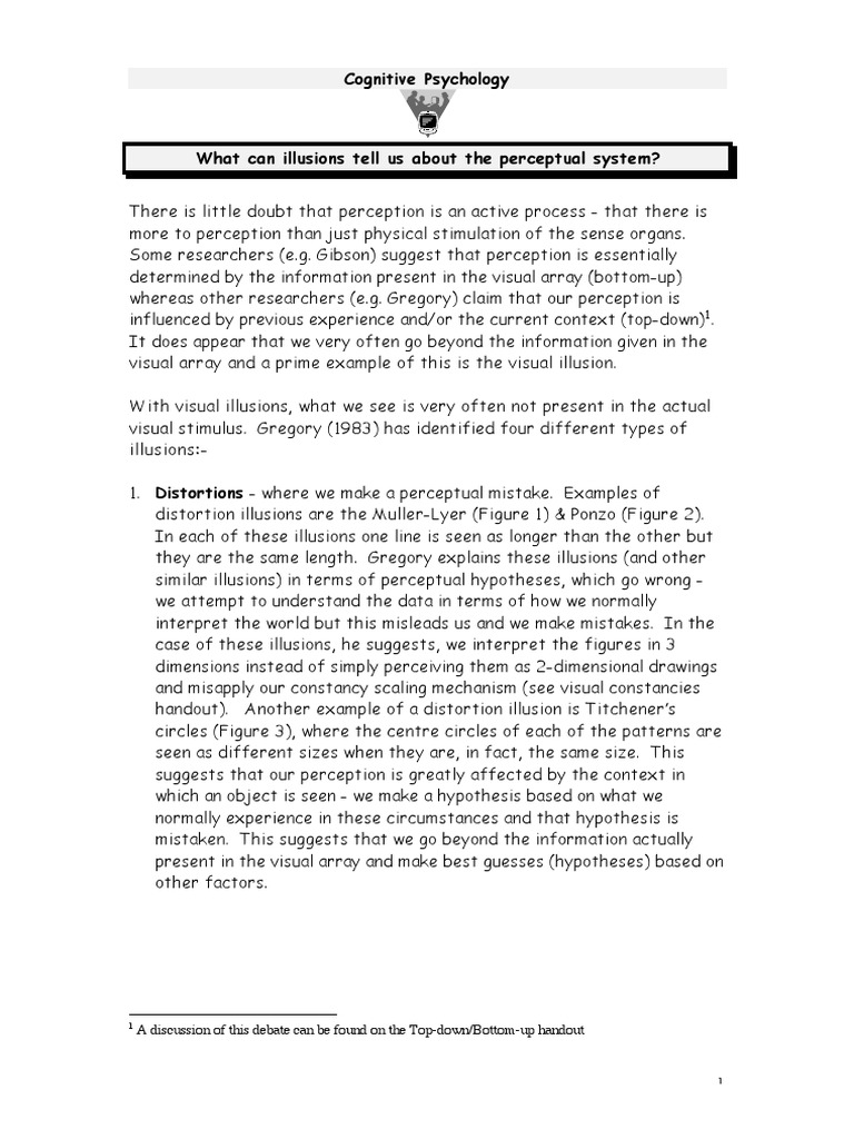 Understanding Visual Illusions in Perception | PDF | Illusion | Perception