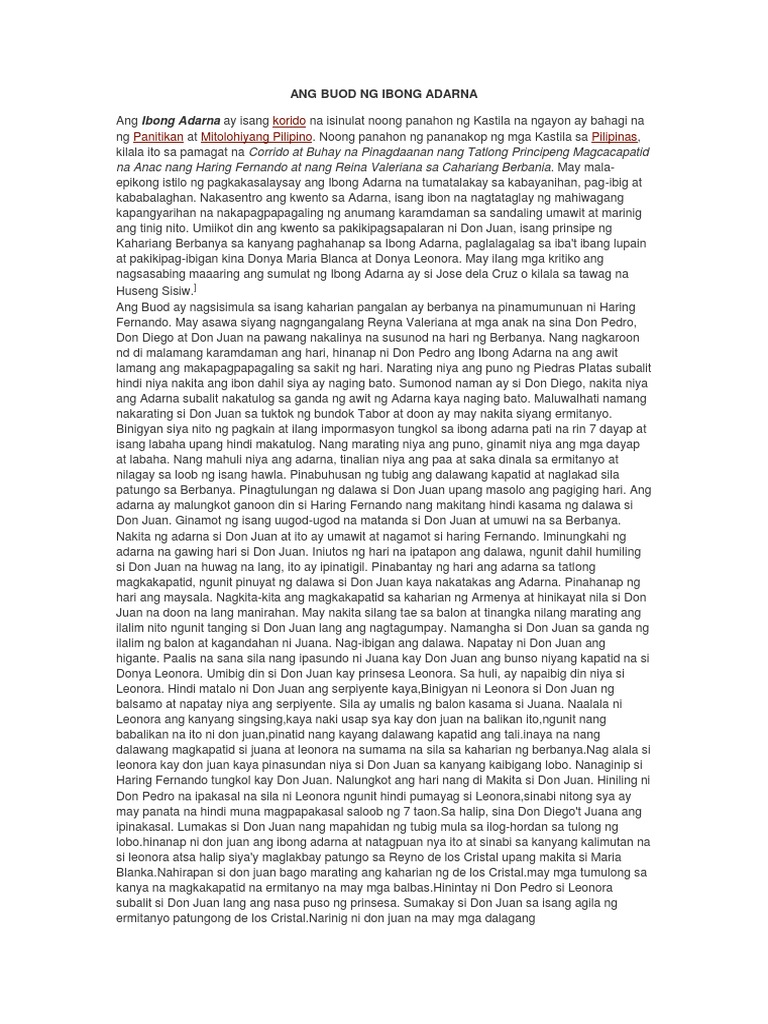 Buod NG Ibong Adarna | PDF