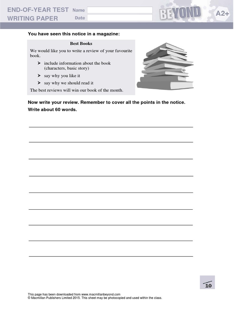 End-Of-Year Test Writing Paper: You Have Seen This Notice in A Magazine ...