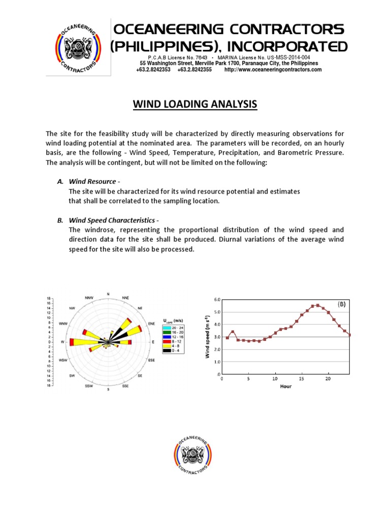 Oceaneering Contractors (Philippines), Incorporated: Wind Loading Analysis | PDF