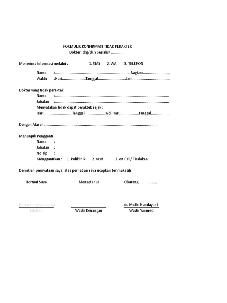 Formulir Cuti Dokter | PDF