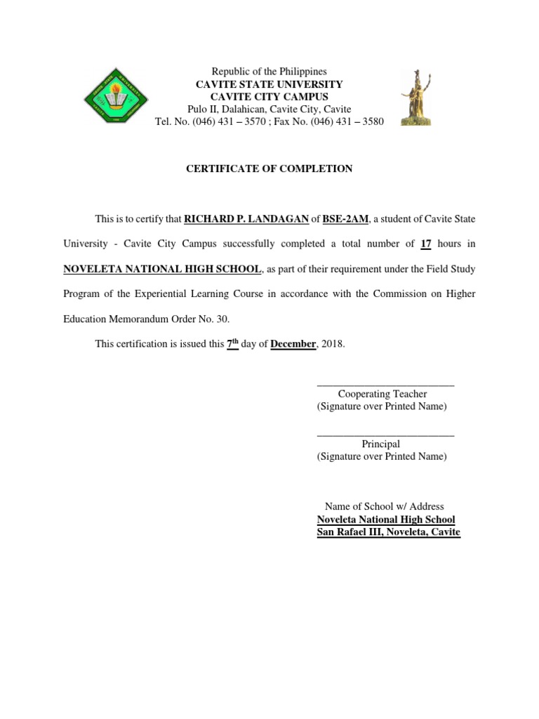 Certificate of Completion Final