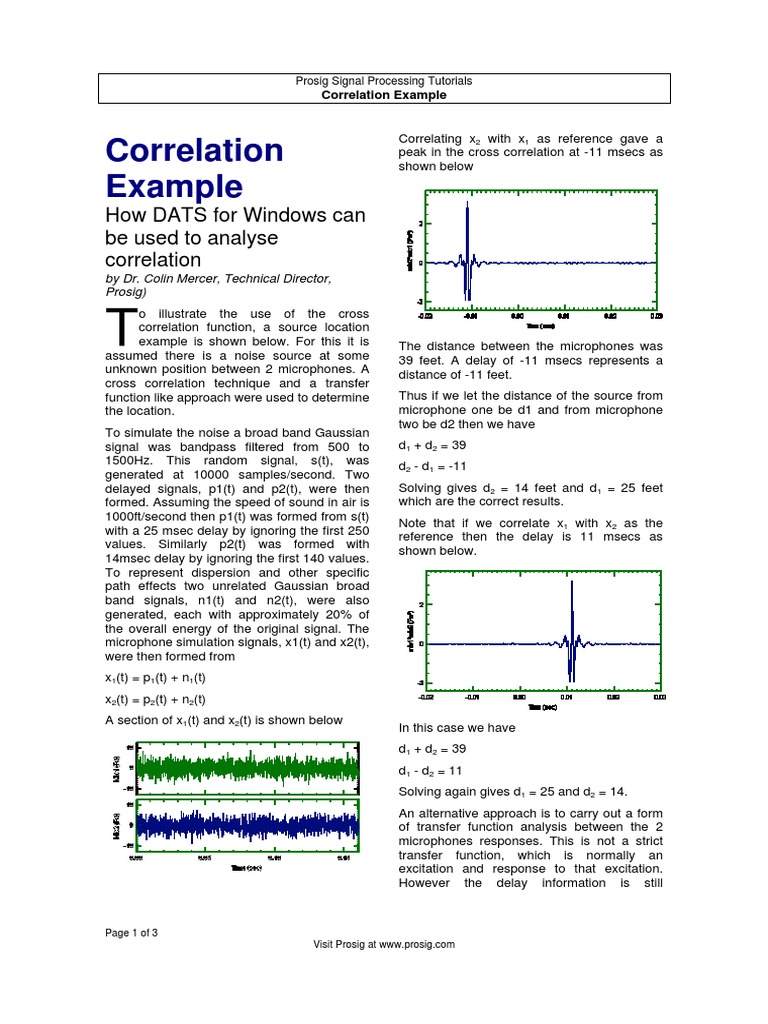 Correlation Example: How DATS For Windows Can Be Used To Analyse ...