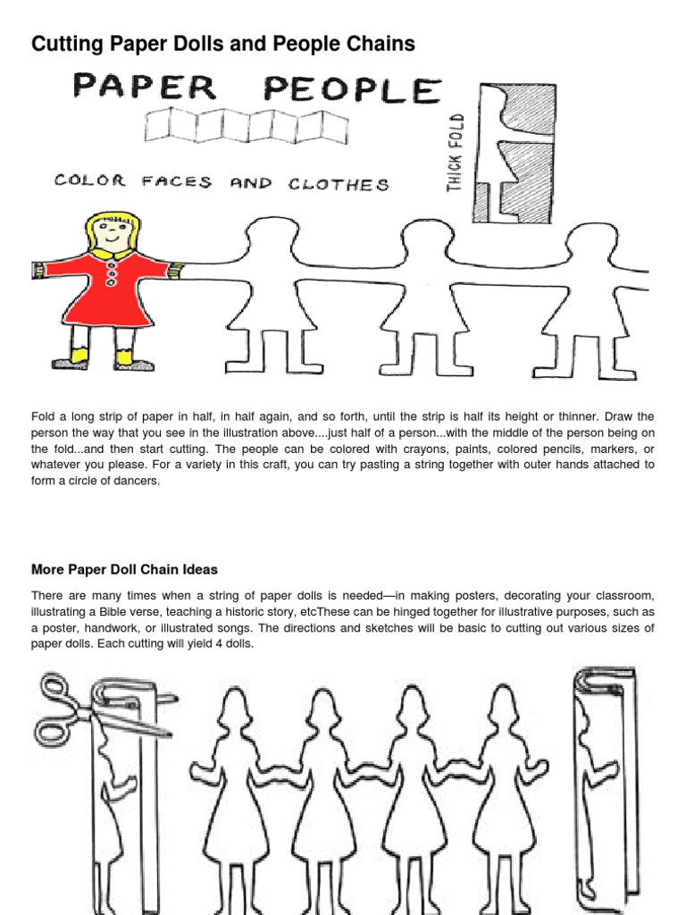 Cutting Paper Dolls and People Chains | PDF | Art