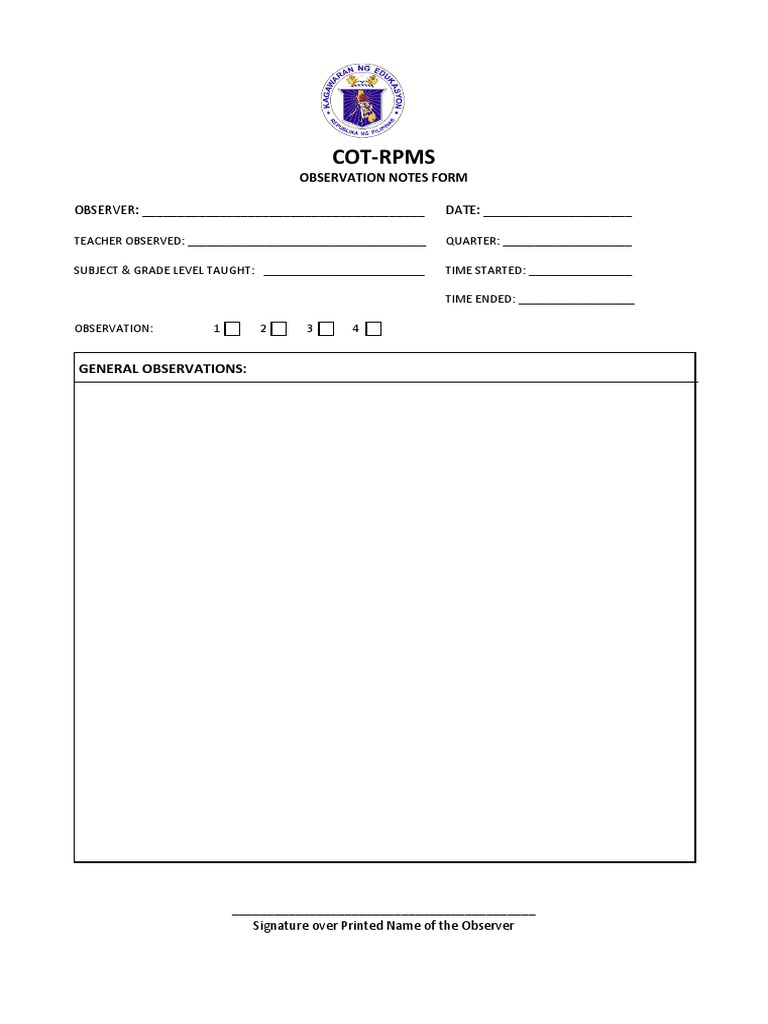 Cot-Rpms: General Observations | PDF | Curriculum | Learning