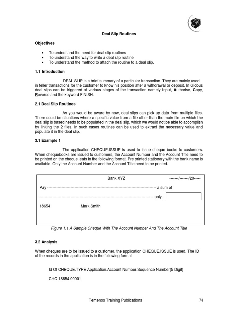 Dealslip t24 | PDF | Parameter (Computer Programming) | Subroutine
