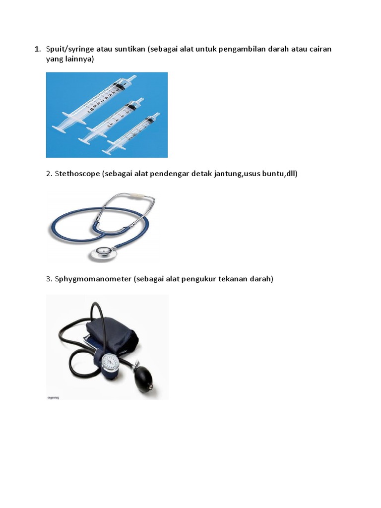 Alat Medis Dan Fungsinya | PDF