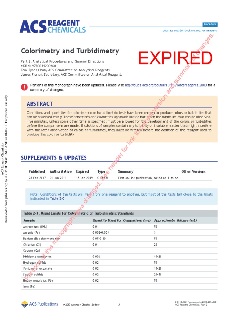 Reagent Chemicals Procedure | PDF | Ph | Buffer Solution