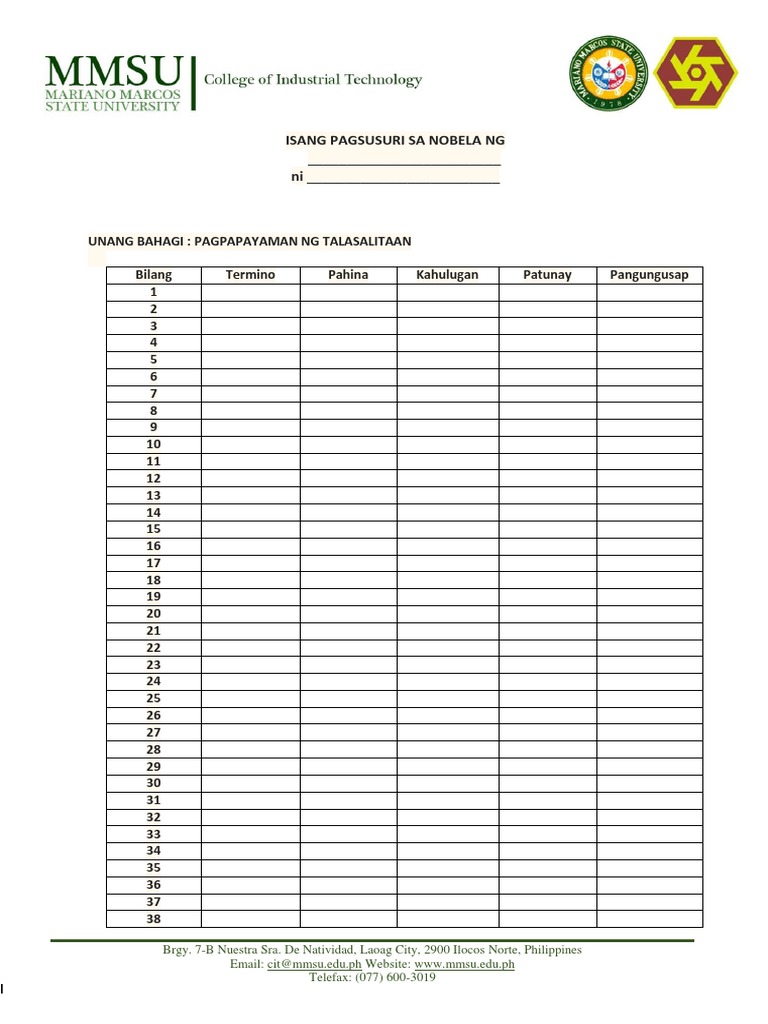 PAGSUSURI NG Nobela Updated | PDF | Philippines