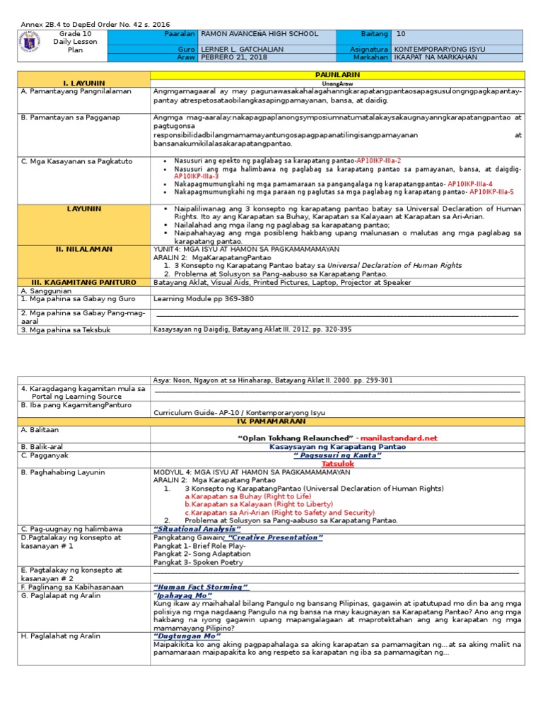Demo Lesson Plan | PDF