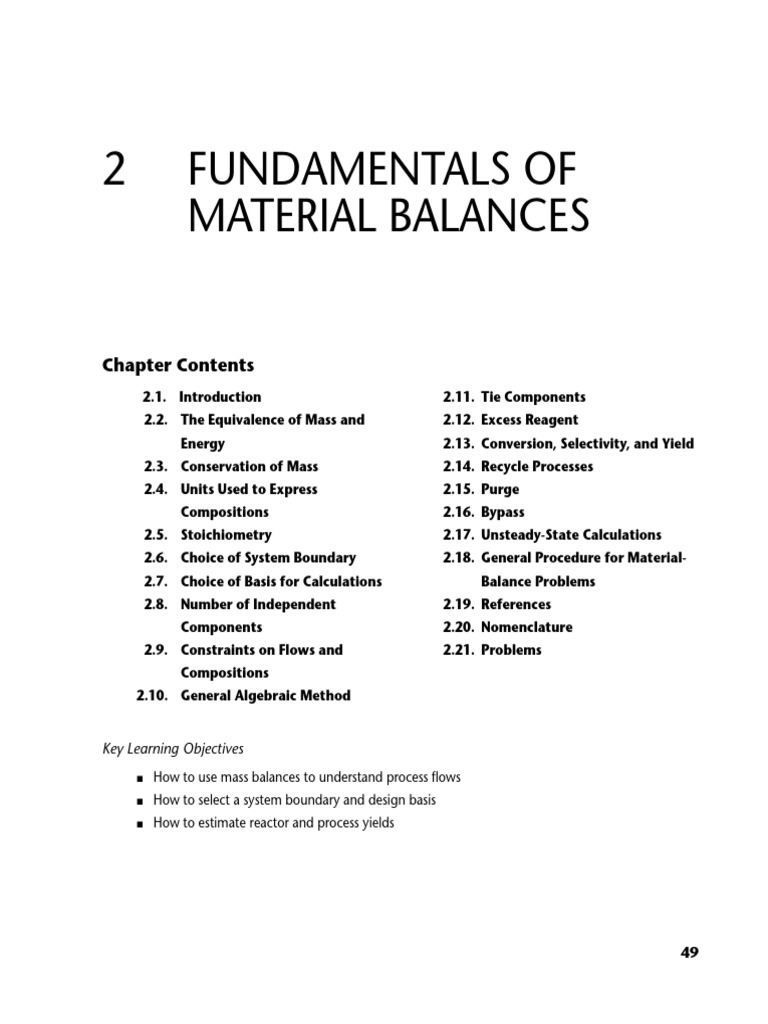 Material Balance | PDF | Stoichiometry | Parts Per Notation