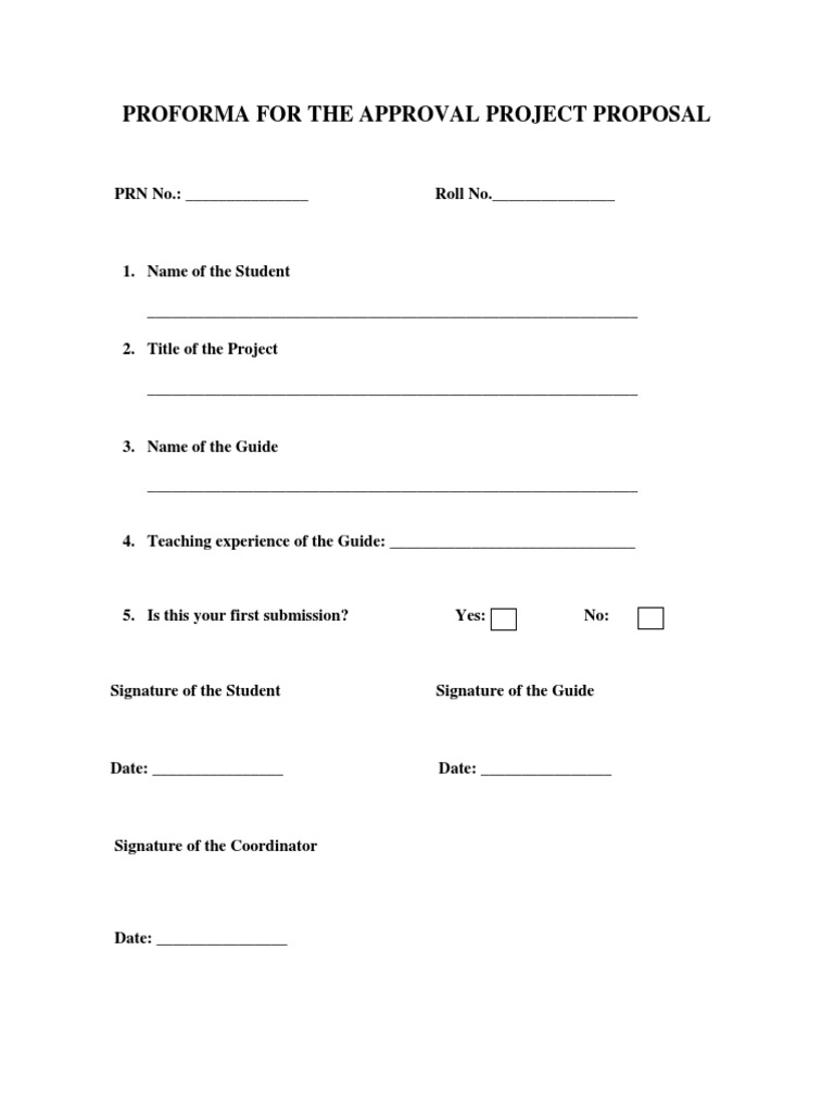 Proforma For The Approval Project Proposal | PDF | Organ Donation ...
