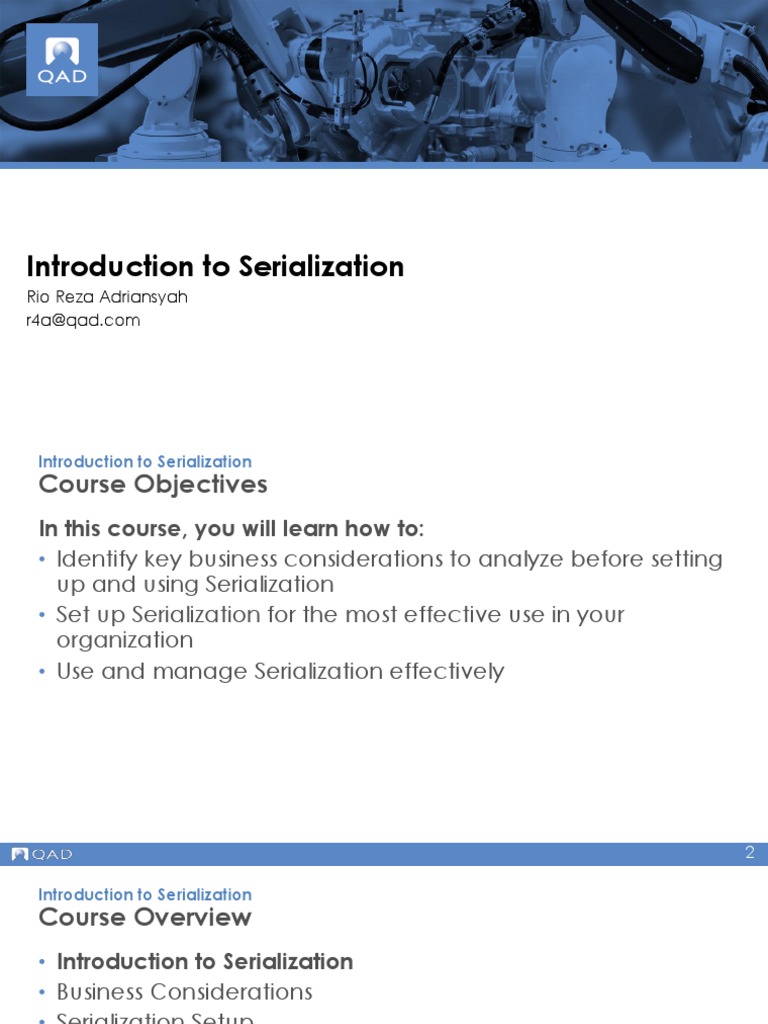 Introduction To Serialization: Rio Reza Adriansyah | PDF | Inventory | Business