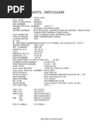 Ship Particulars | PDF | Ships | Tonnage