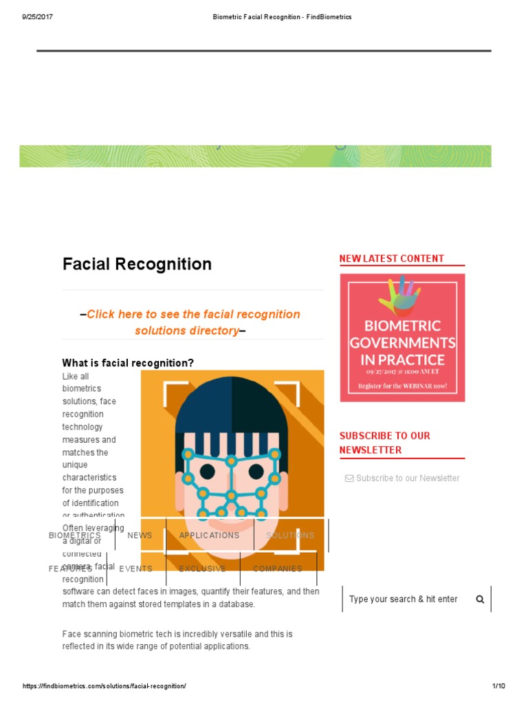 Biometric Facial Recognition - FindBiometrics PDF | PDF | Biometrics ...