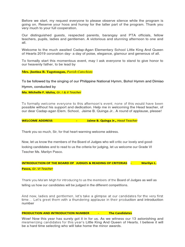 Coronation Script | PDF | Cultural Conventions | Clothing