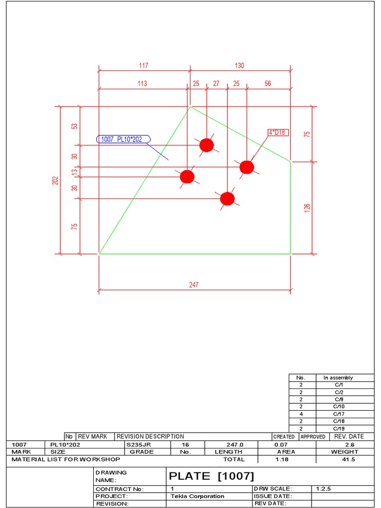 PLATE (1007) : Rev. Date Revision Description Rev Mark No | PDF