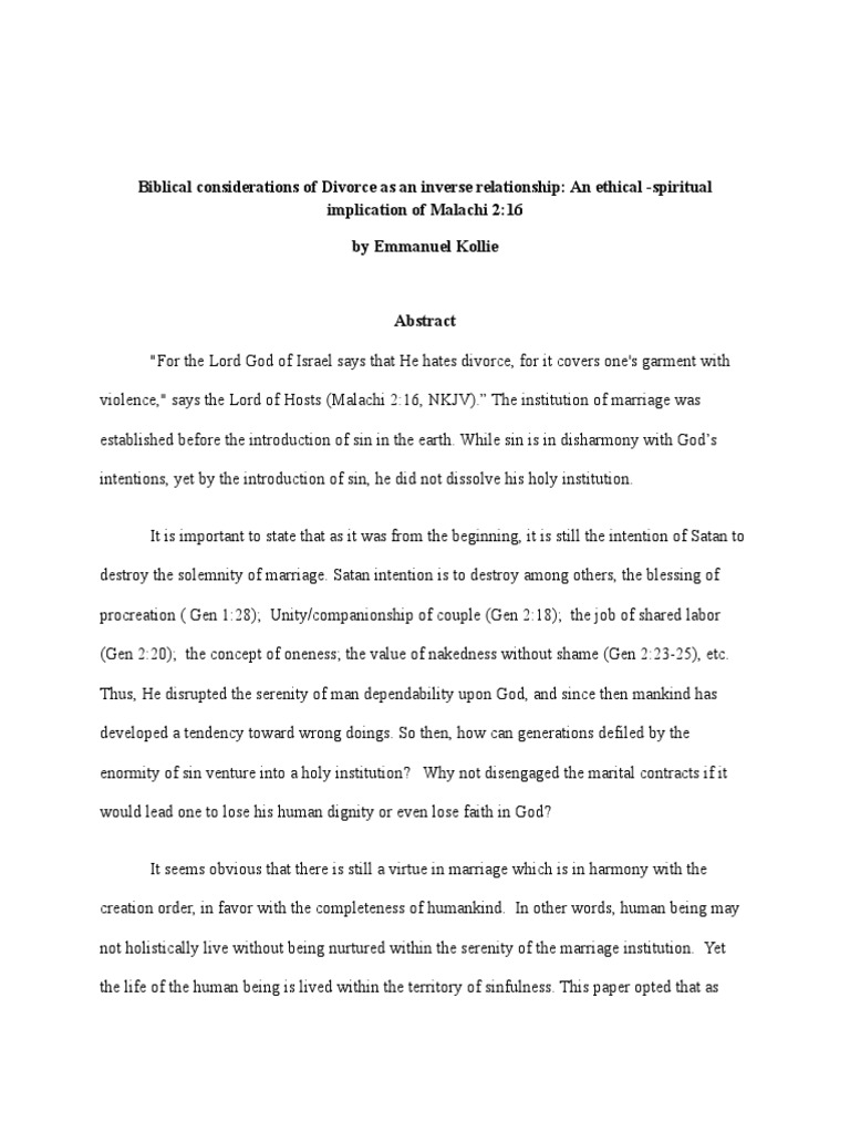 Emmanuel Kollie | PDF | Marriage | Divorce