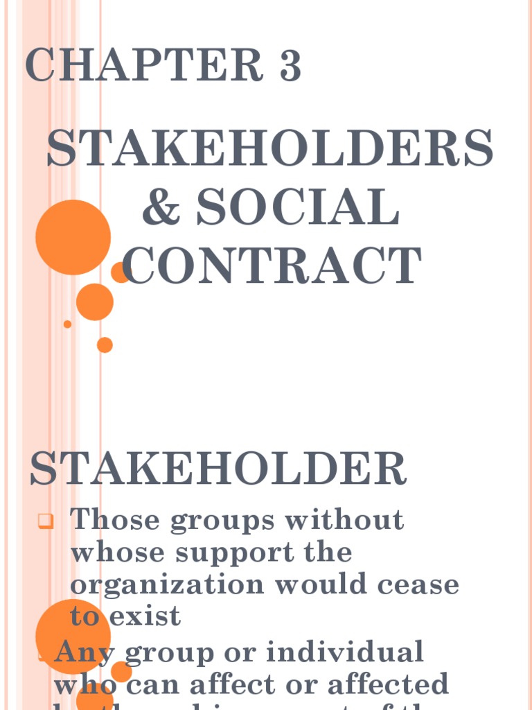 Chapter 3 Stakeholder and Social Contract | PDF | Stakeholder ...