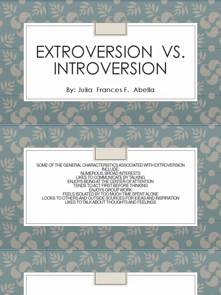 Introversion Vs Extraversion | PDF | Philosophy | Self-Improvement