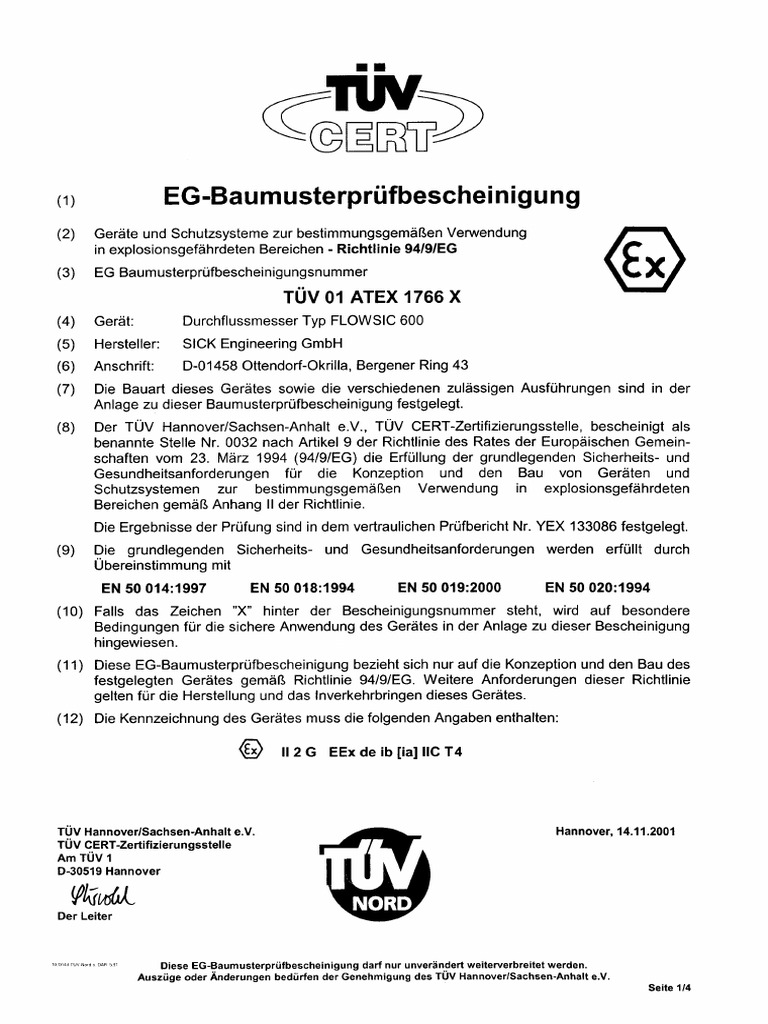 Atex Cert Flowmeter | PDF