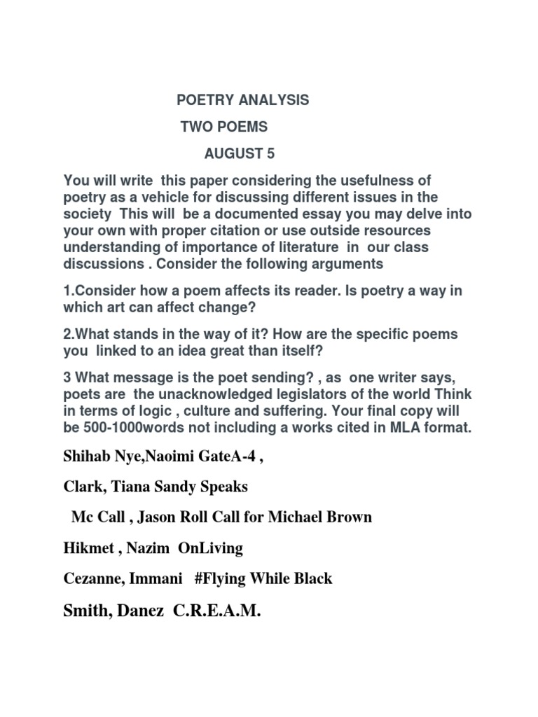 Poetry Analysis | PDF