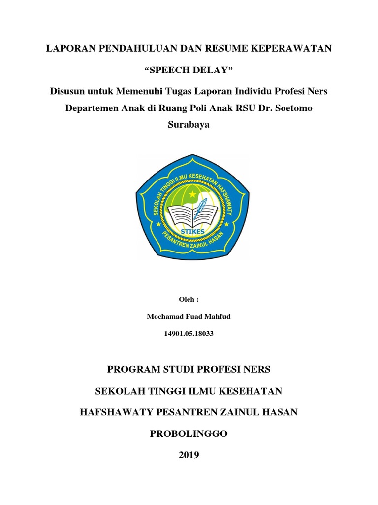 Laporan Pendahuluan Speech Delay | PDF