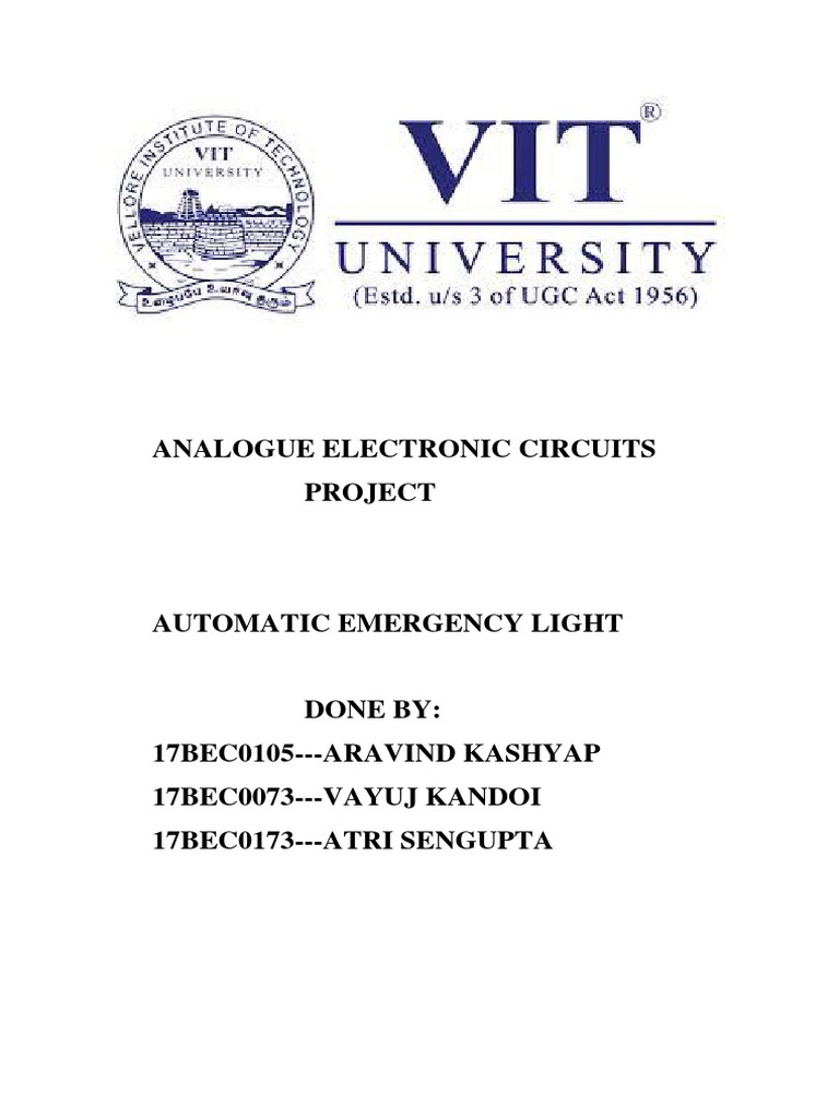 Analogue Electronic Circuits Project | PDF | Electrical Network | Light ...
