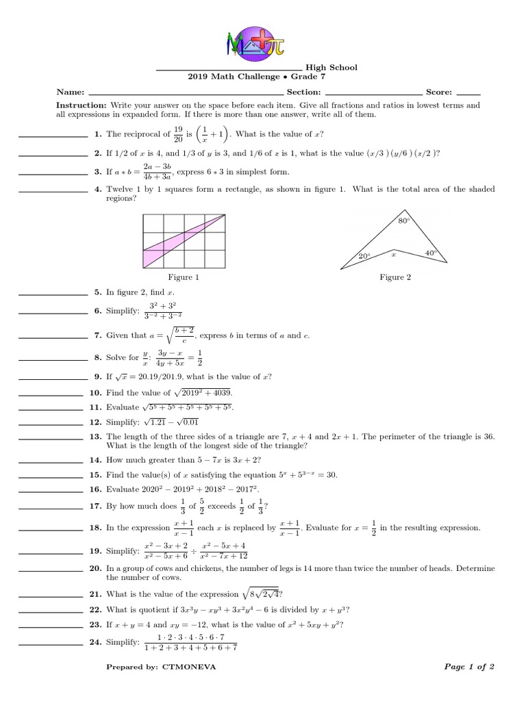 Grade 7 A PDF | PDF | Elementary Mathematics | Teaching Mathematics