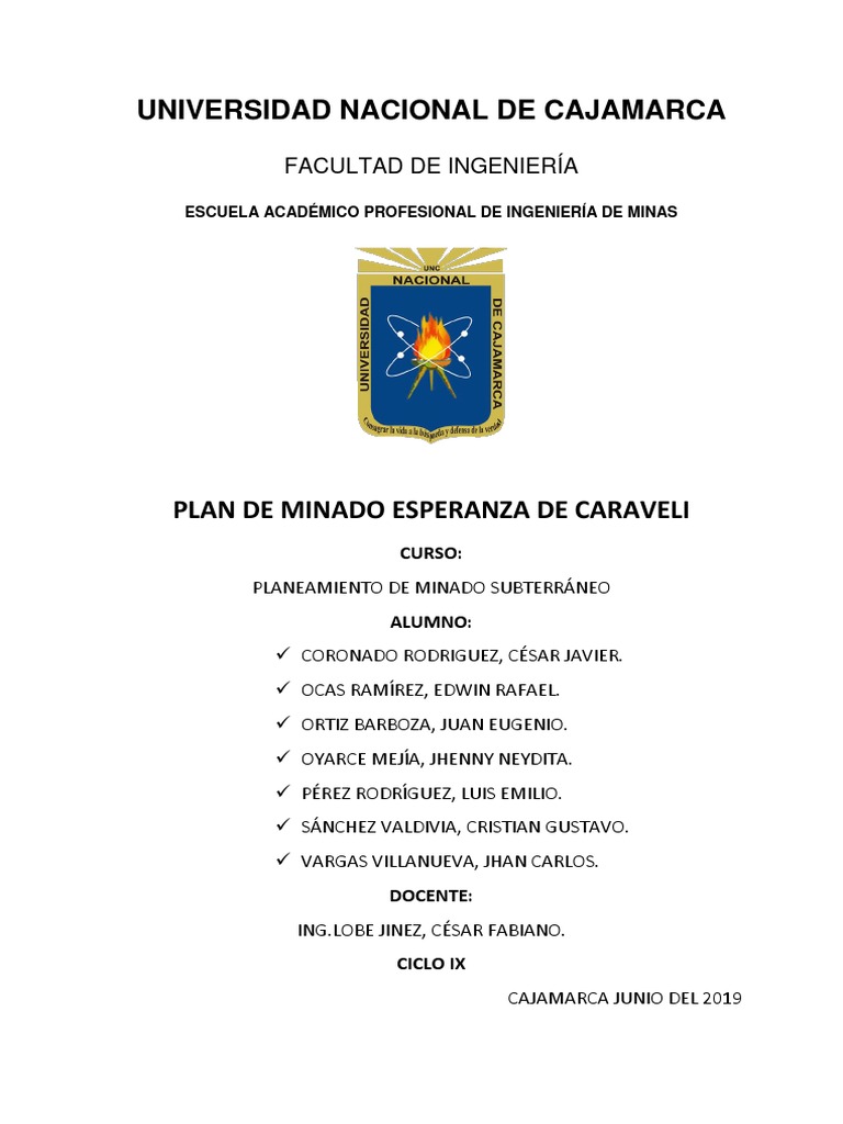 Plan de Minado Esperanza | Descargar gratis PDF | Falla (geología ...