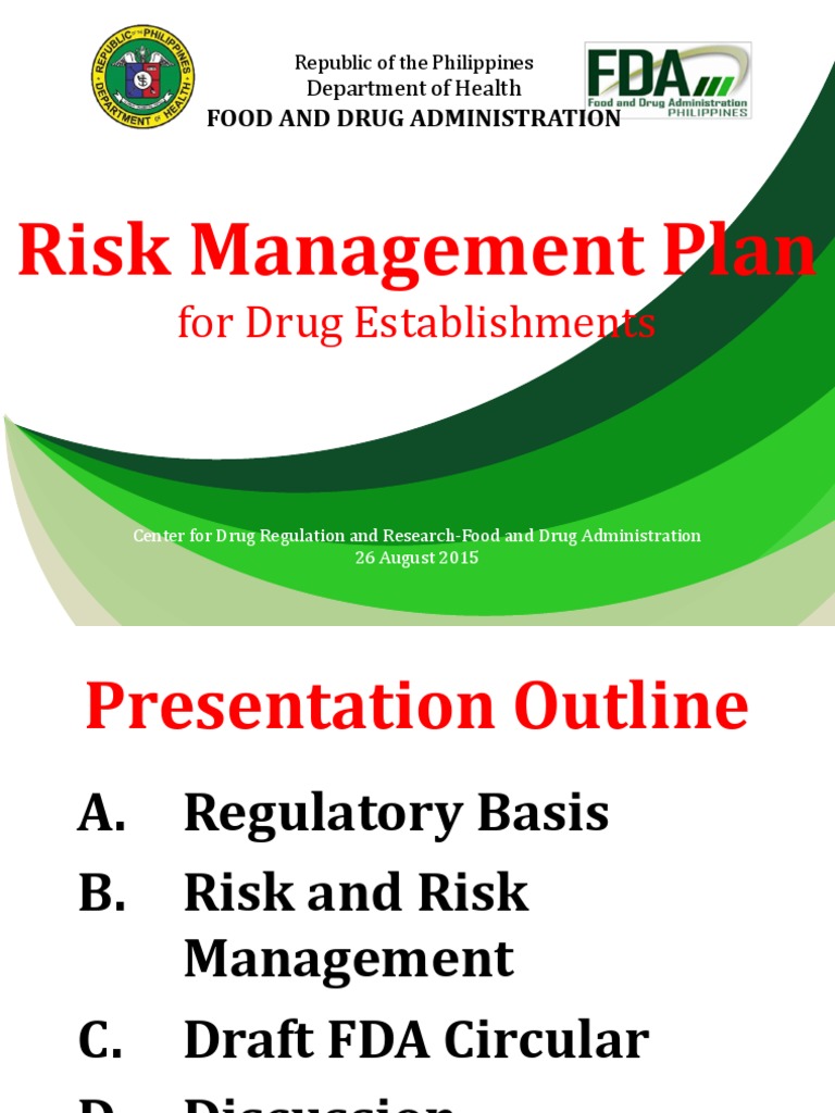 RMP For Drug Establishments - 26 August 2015 PDF | PDF | Risk ...