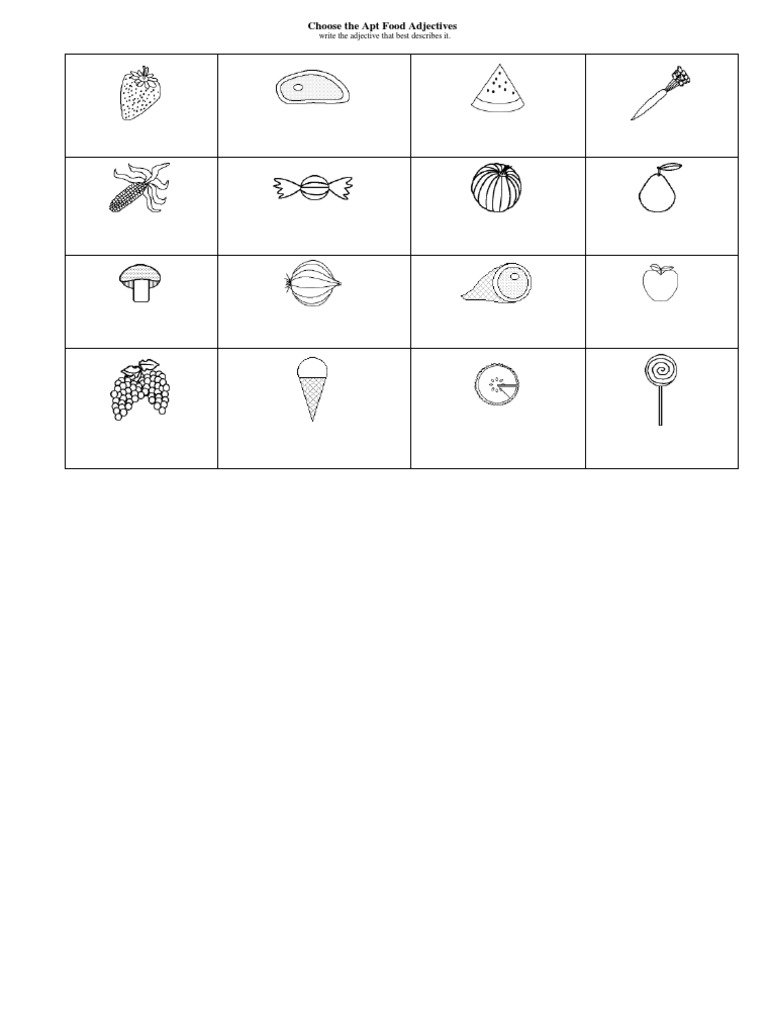 Choose The Apt Food Adjectives | PDF