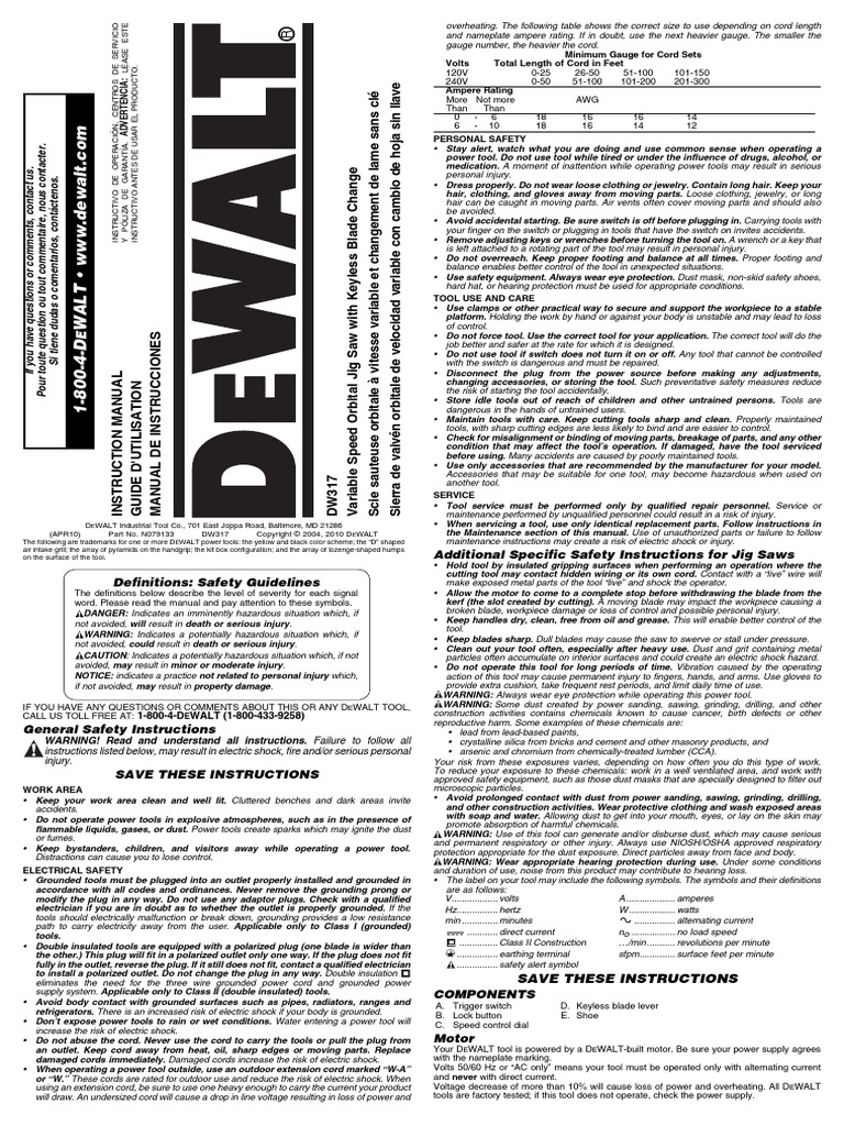 Instruction Manual DW317 | PDF | Personal Protective Equipment ...