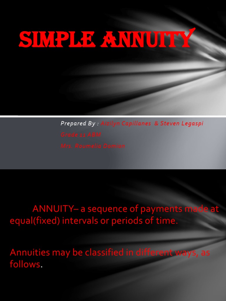 Simple Annuity | PDF | Present Value | Personal Finance