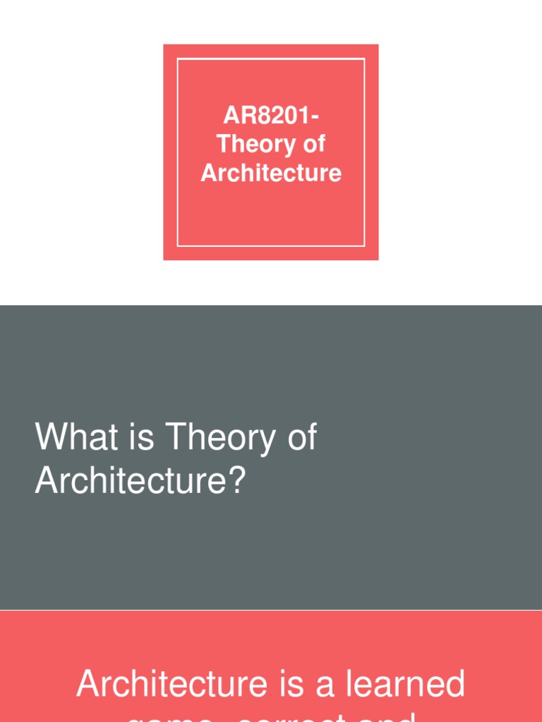 Theory of Architecture | PDF