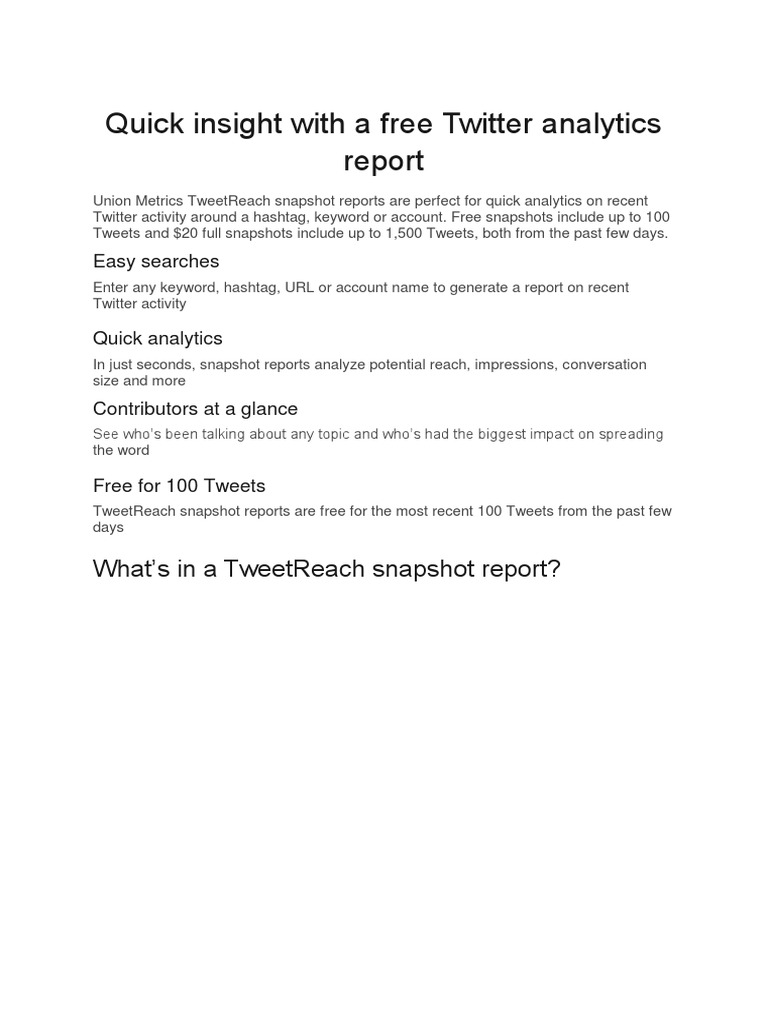 Quick Insight With A Free Twitter Analytics: What'S in A Tweetreach ...
