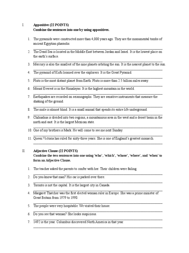 Appositives and Adjective | PDF | Pyramid | Earth
