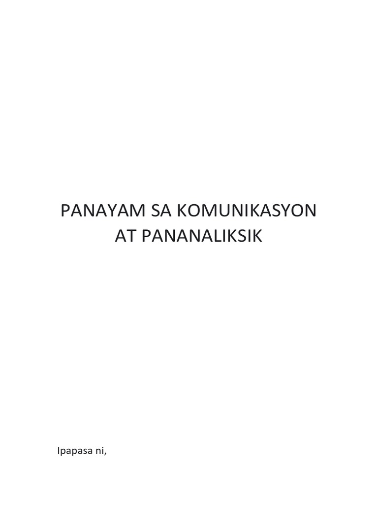 Pakikipanayam Sa Kompan | PDF