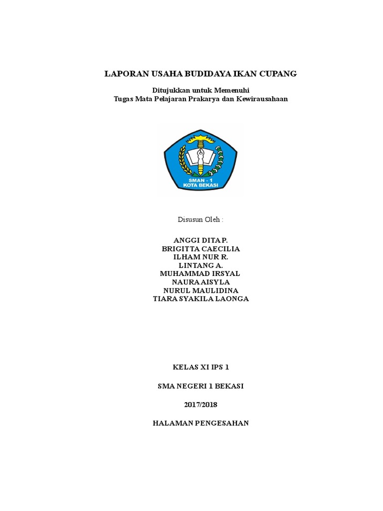 Laporan Usaha Budidaya Ikan Cupang | PDF