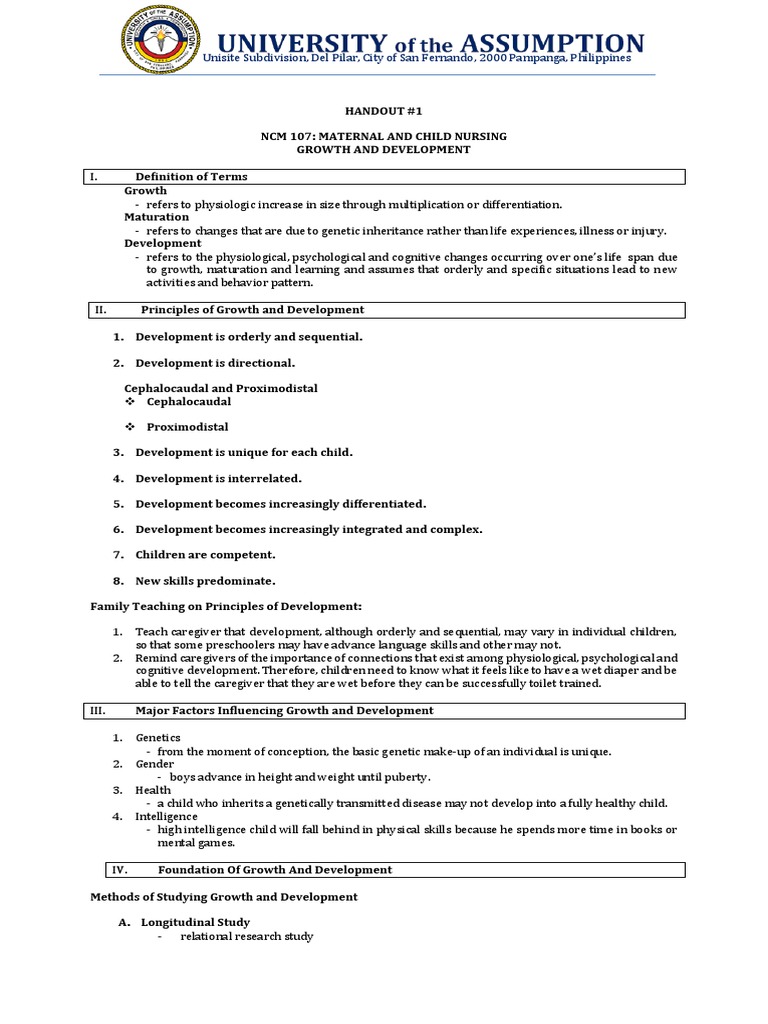 Handout For Growth and Development | PDF | Reinforcement | Behavioural ...
