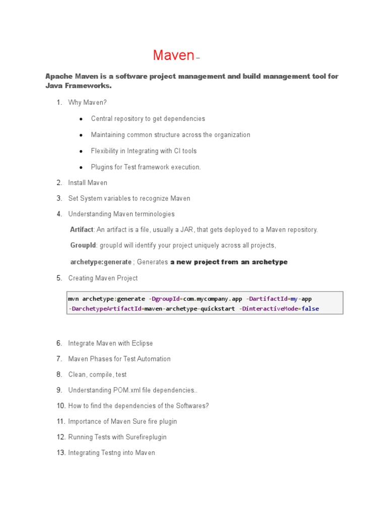 Maven Archetype and Project Setup Guide | PDF | Computers