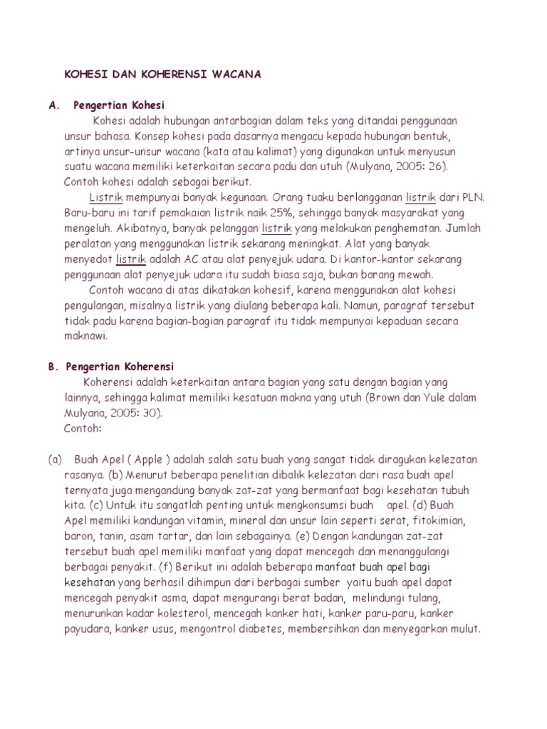 Kohesi Dan Koherensi Wacana | PDF