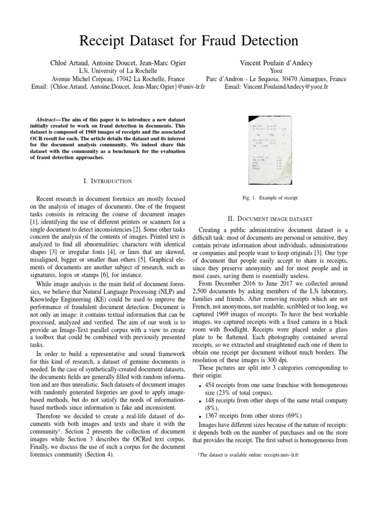 Fraud Detection | PDF | Optical Character Recognition | Receipt