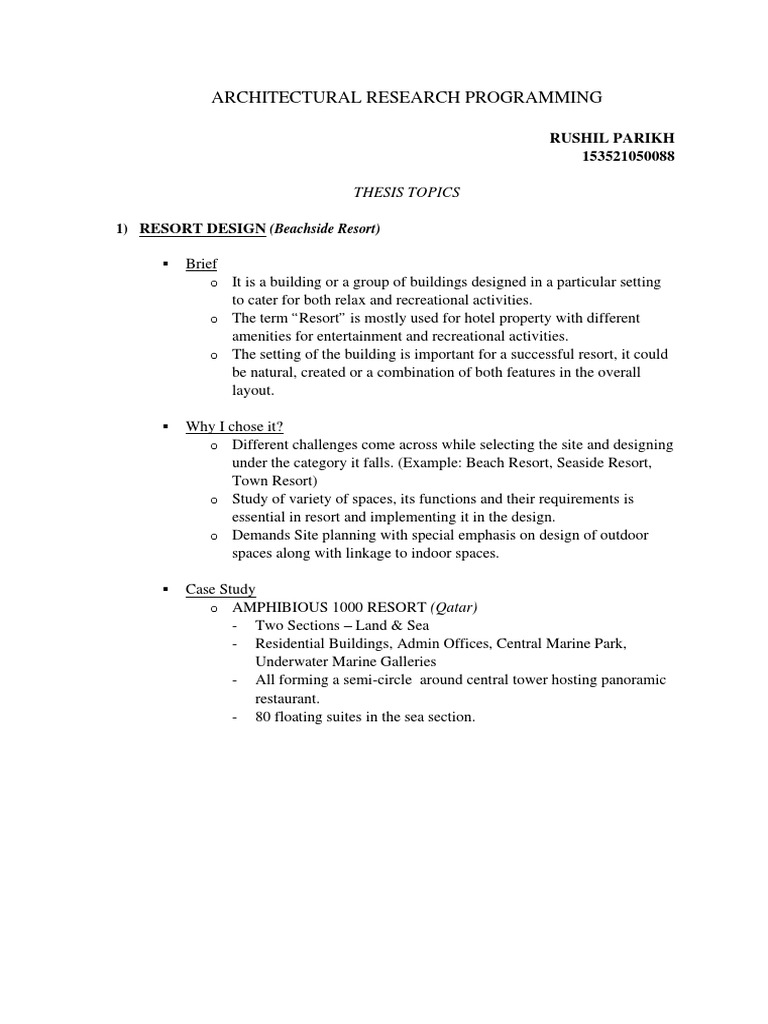 Resort Design and Amenities Overview | PDF | Art
