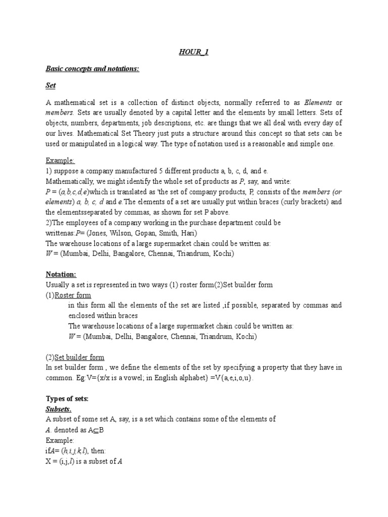 Set Theroy | PDF | Set (Mathematics) | Abstract Algebra