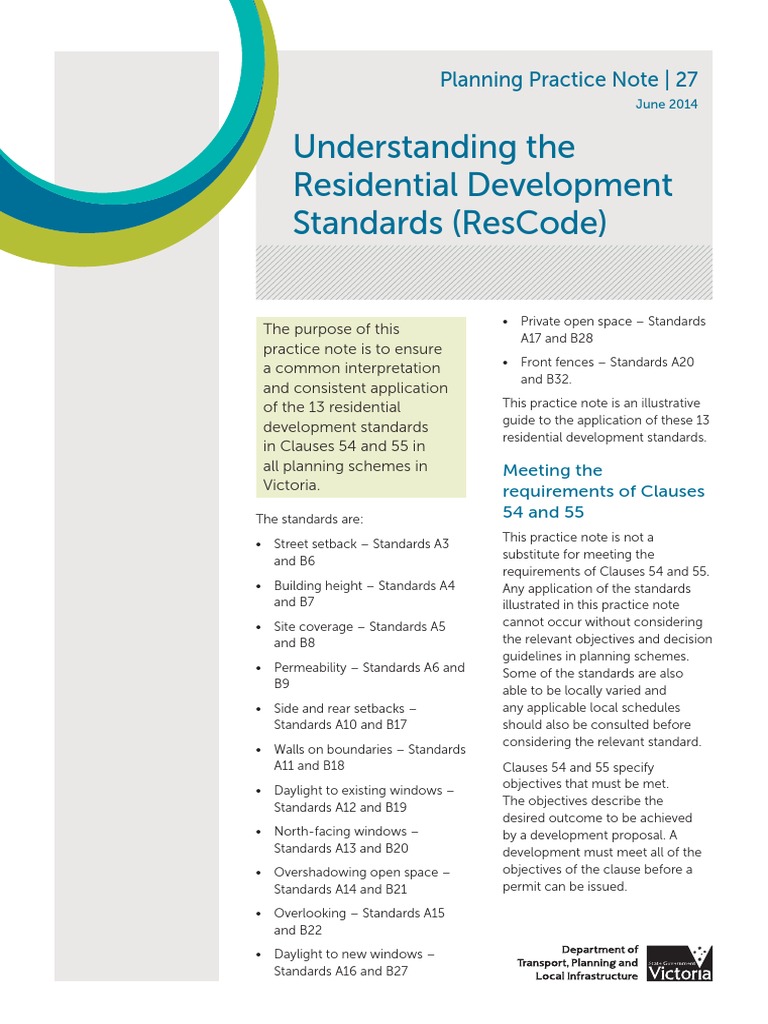 Understanding The Residential Development Standards (Rescode) | PDF ...